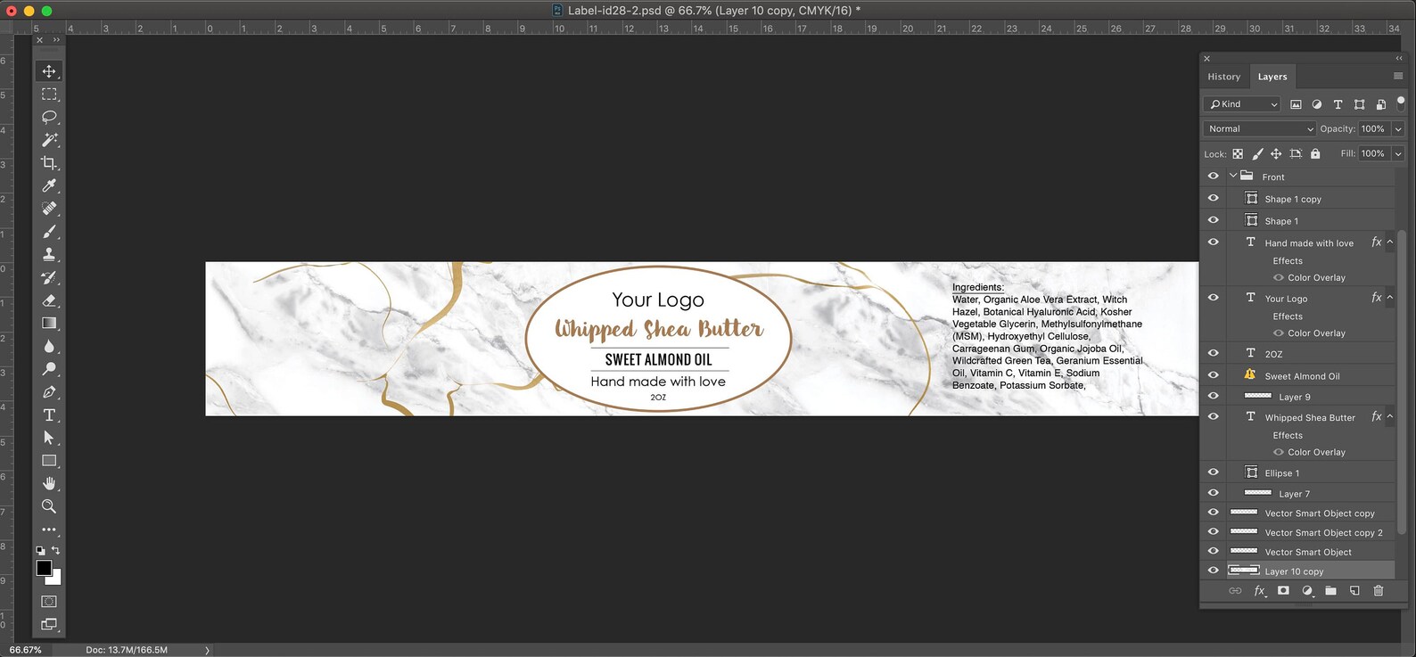 Photoshop Marble Backing Style Label Template Body Butter - Etsy