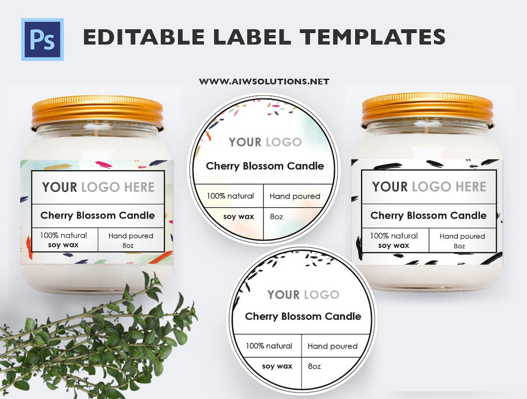 Candle Label, Soy Wax Label, Label Template, Skin Care Label, Product ...