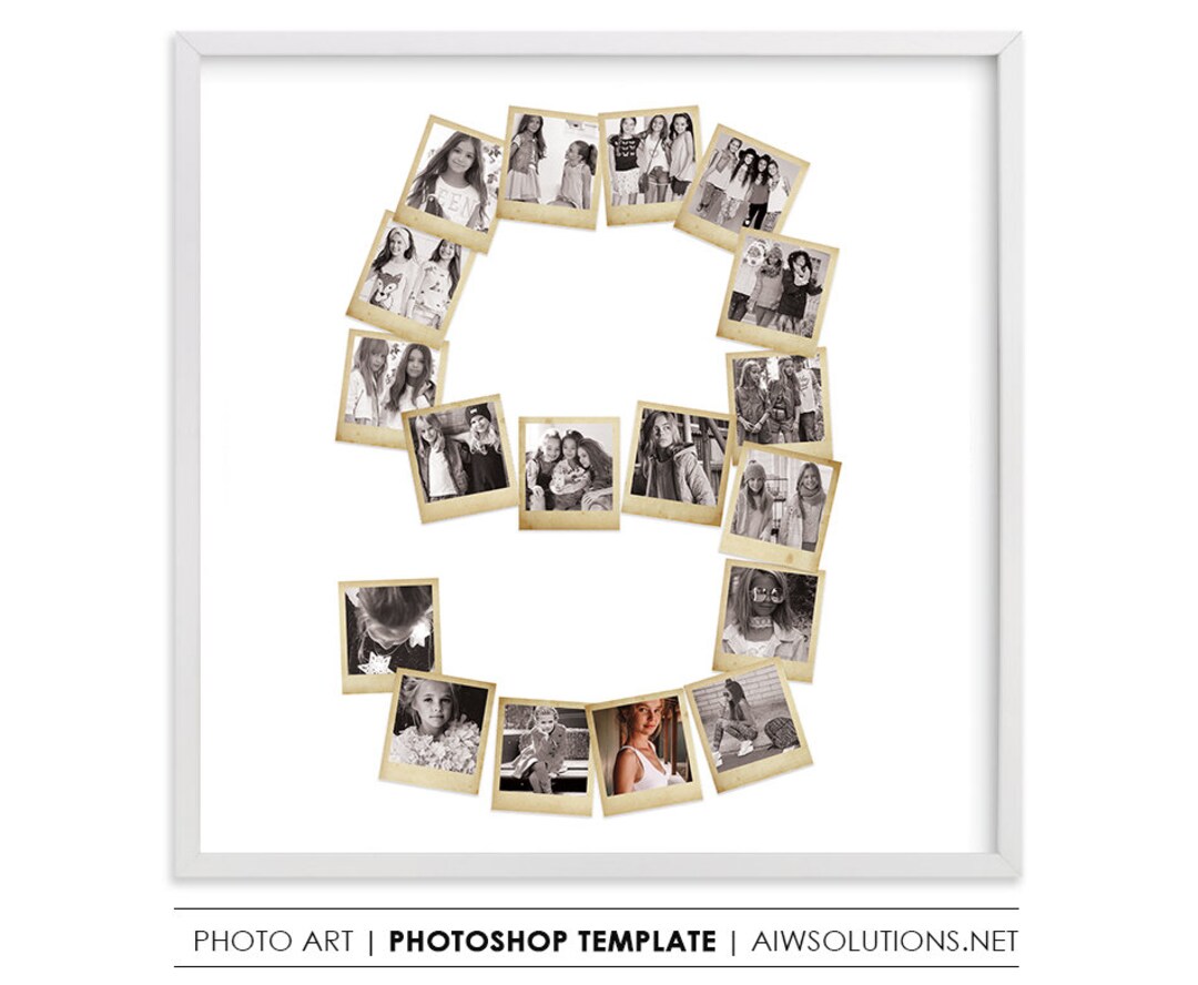 Number Nine Birthday Gift, Photography Storyboard, Collage Board ...