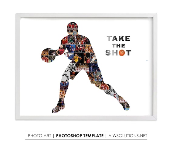 Basketball Player Photo Collage Template Basketball Player Gift Sport Player Shapes Basketball Boy Gift Basketball Girl Gift Etsy UK