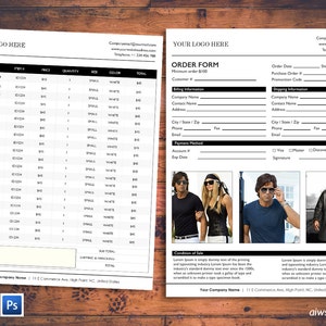 Price Sheet,invoice, Order Form Template, Cover Order Form, Vertical ...