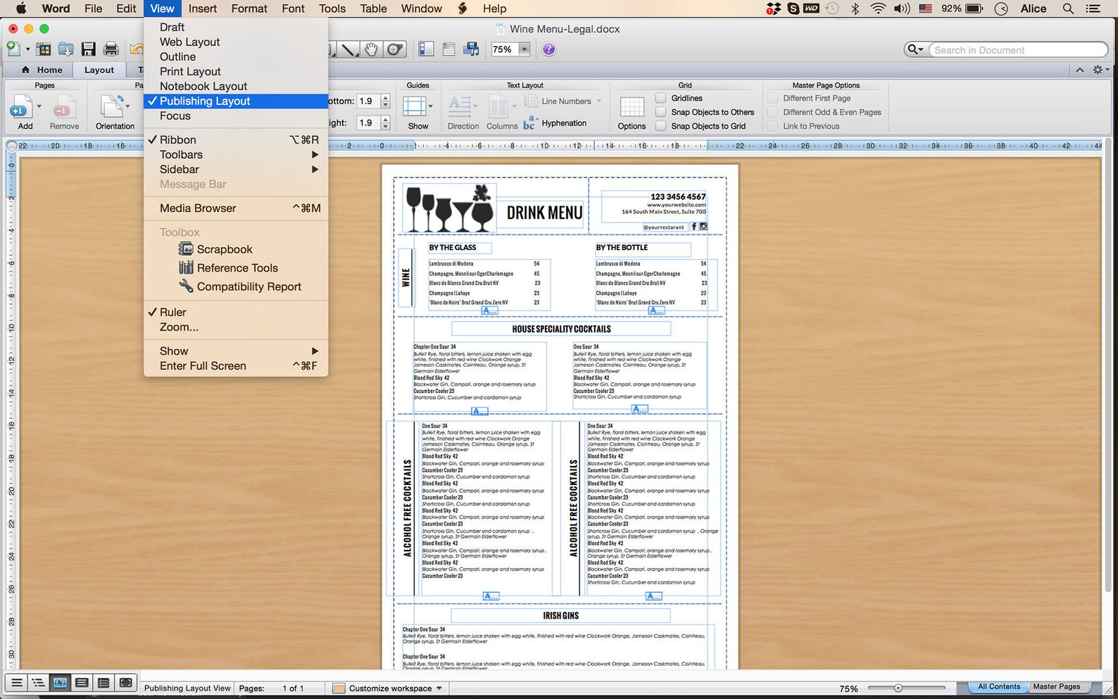 Bar Menu Signeditable Drink List Bar Menu Sign Template | Etsy