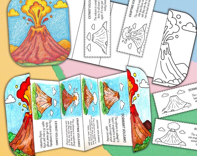 Life Cycle of a Volcano – Cut, Color, Fold Activity, STEM Crafts for ...
