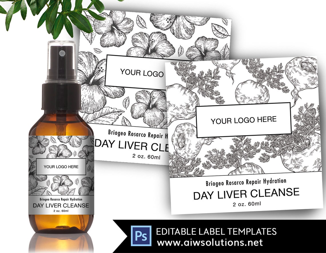 Editable Aromatherapy Label Template, Oil Label Template, Hibiscus ...