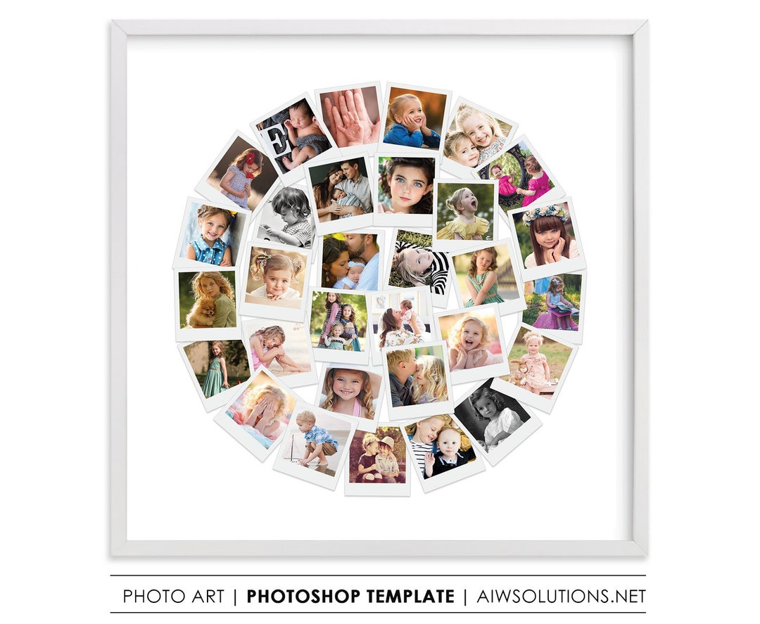 Circle Shape Photo Collage Templates, FAMILY Photo Collage, Birthday ...