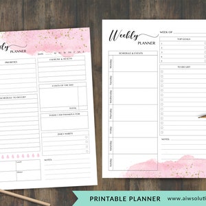 Weekly Planner, Daily Planner, Monthly Planner, Hourly Planner, Meal ...
