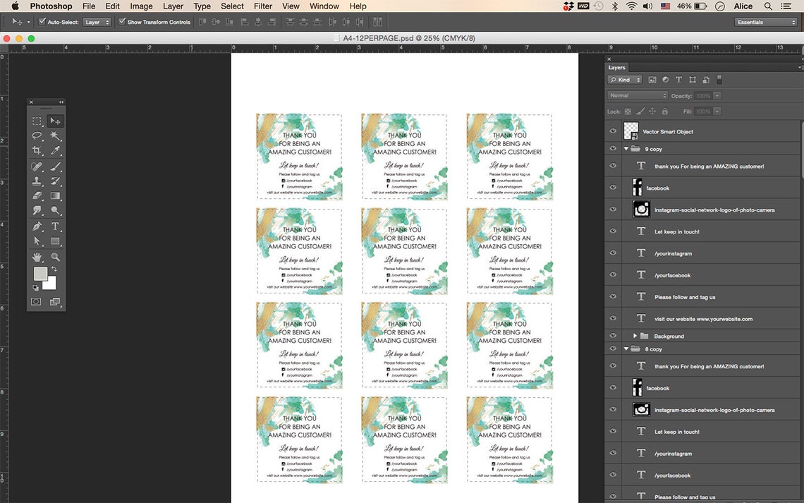 Small Business Mini Tags Square Tags Gift Tags Mint and - Etsy