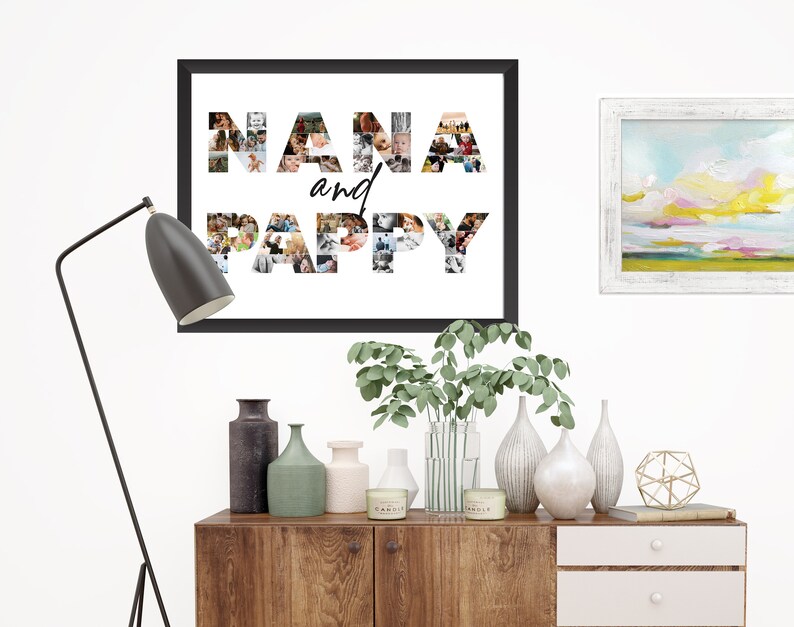 Nana and Pappy Photo Collage Template Grandmother Gift Daddy - Etsy