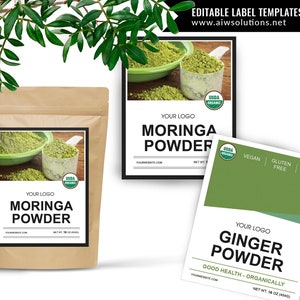 Label Template for Standup Pouch, Powder Label Template for Kraft Pouch ...