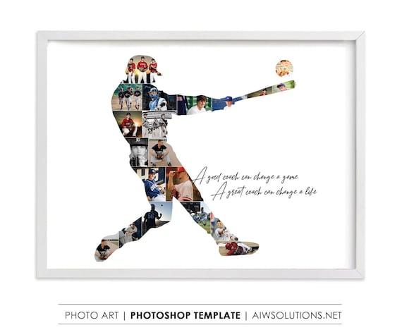 Baseball Photo Collagebaseball Art Template Gift for - Etsy