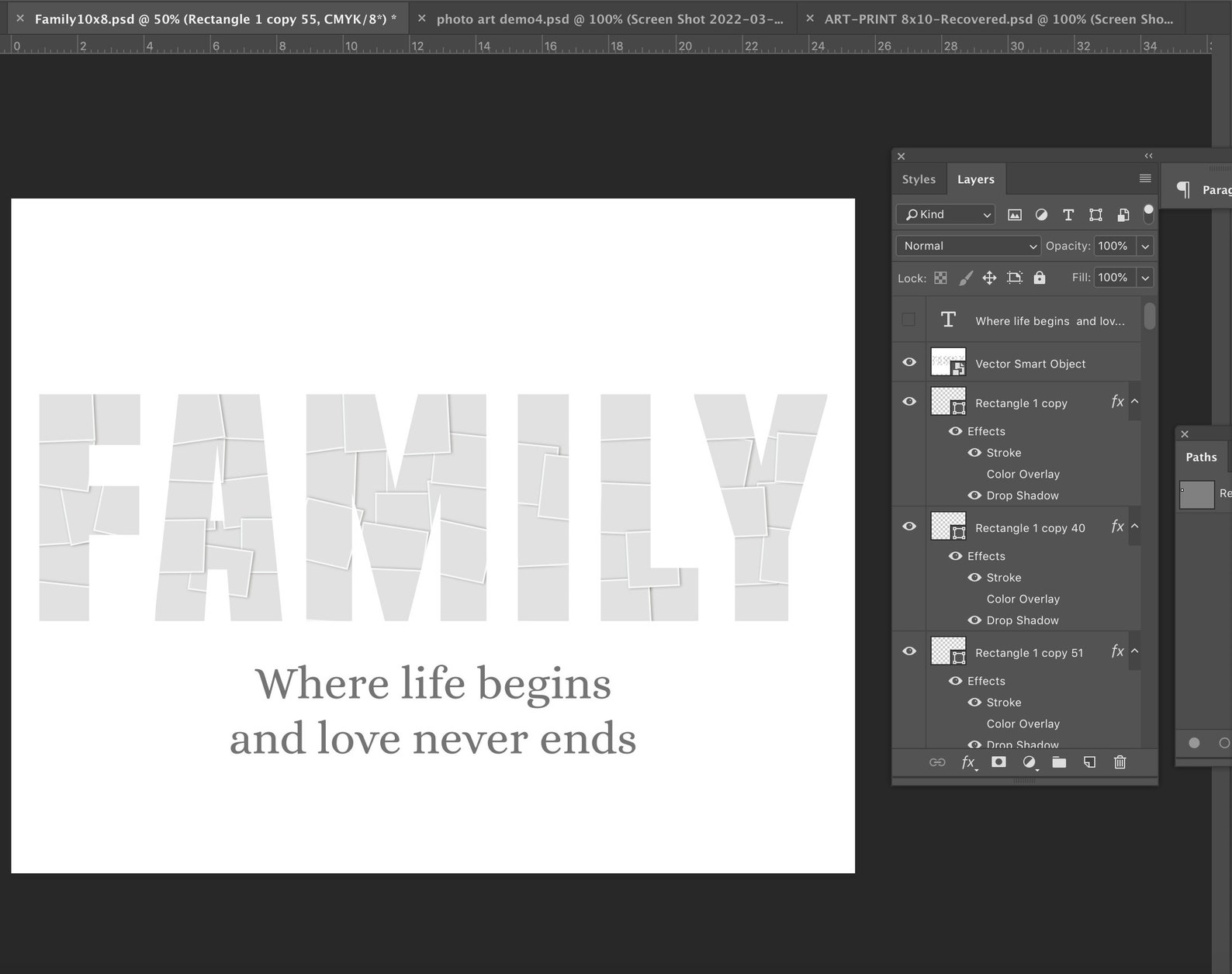 Family Photo Collage Template, Family Art Gift, Gift for Mom, Gift for ...