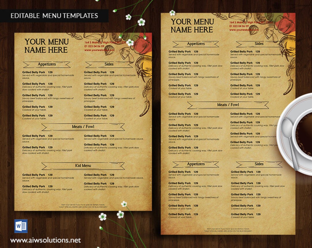Canva Vintage Menus, American Menu, Asian Menus, Bakery Menu, Barbeque ...