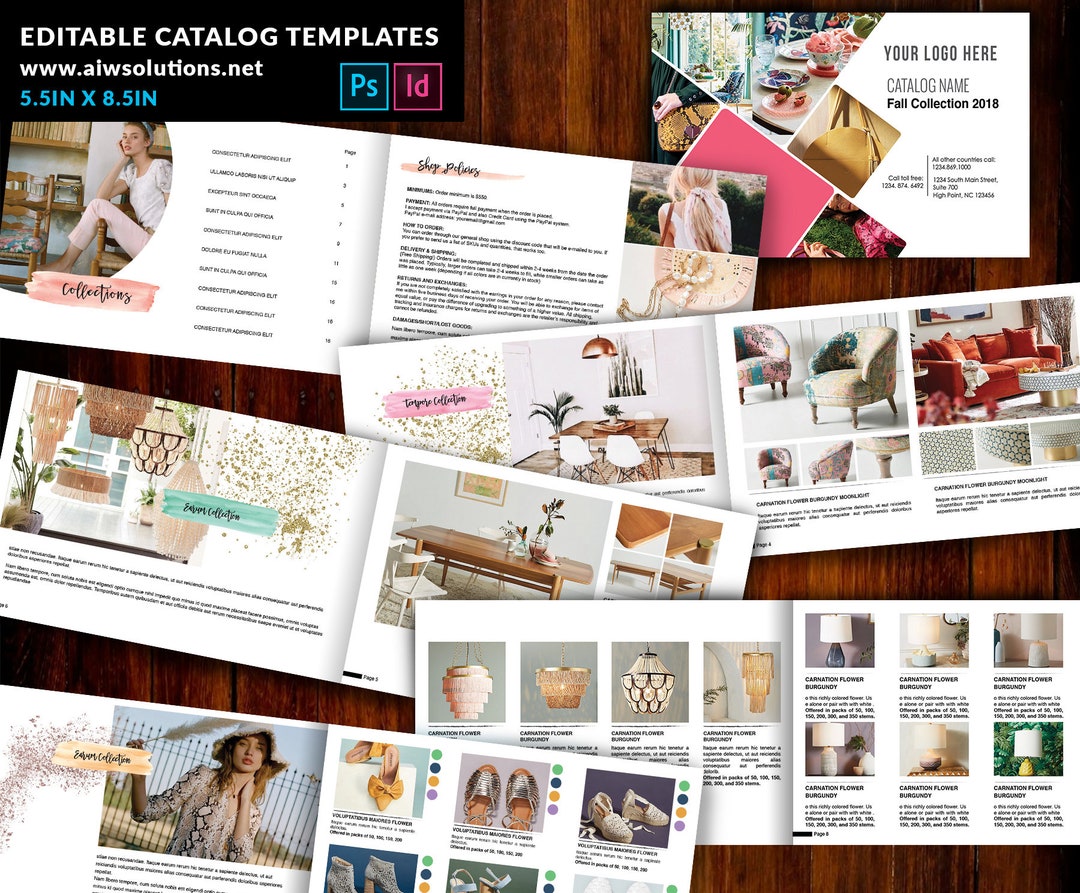 Landscape Catalog Template, 5.5inx8.5in Product Catelog, Multi Purple ...