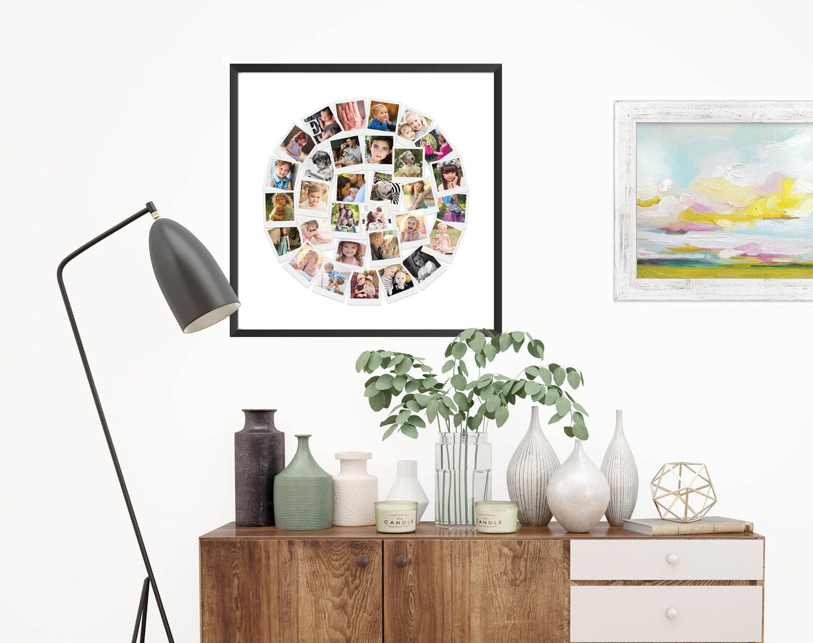 Circle Shape Photo Collage Templates FAMILY Photo Collage - Etsy