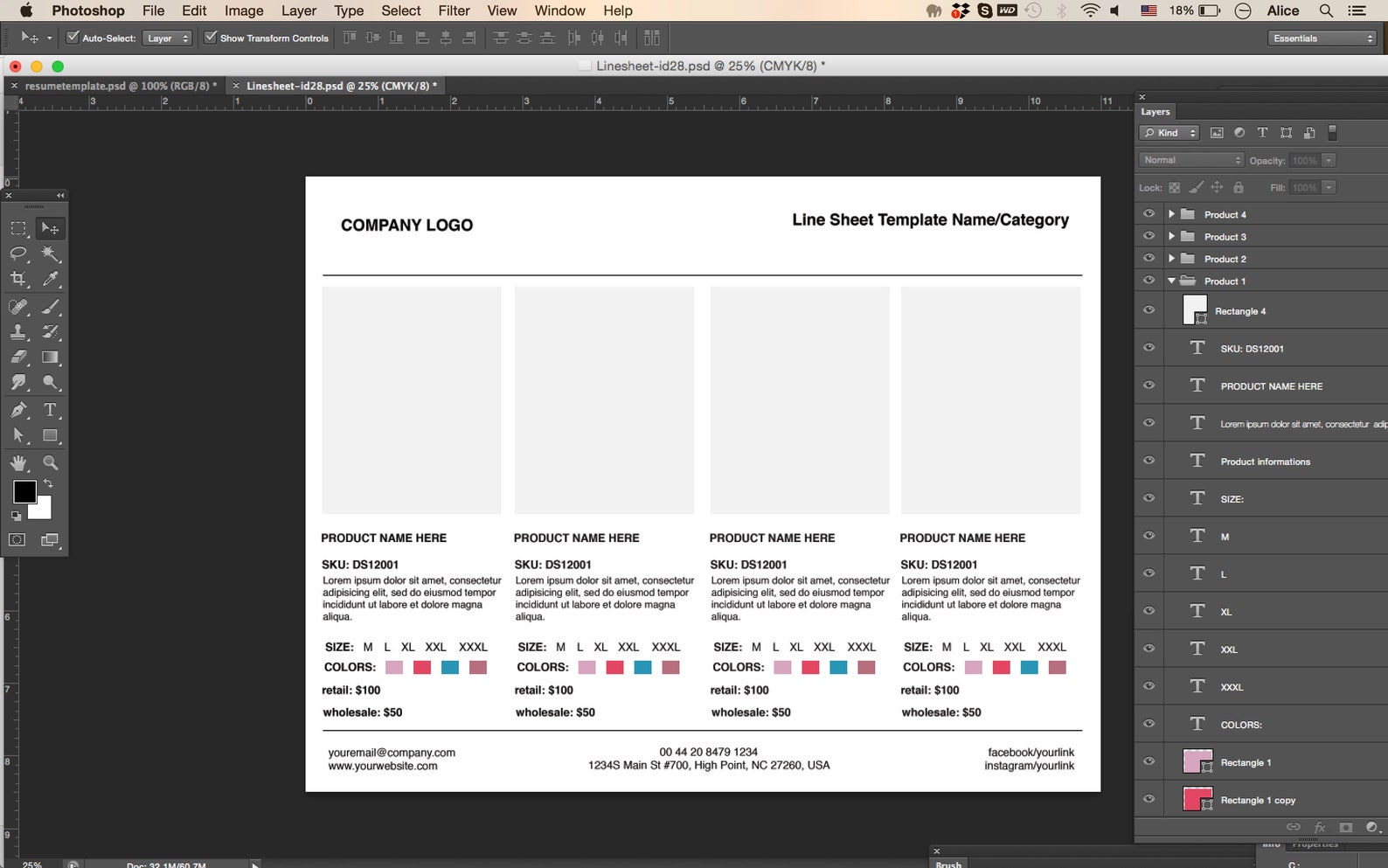 LANDSCAPE Line Sheet With Colour Options, Minimalist Wholesale Sheet ...