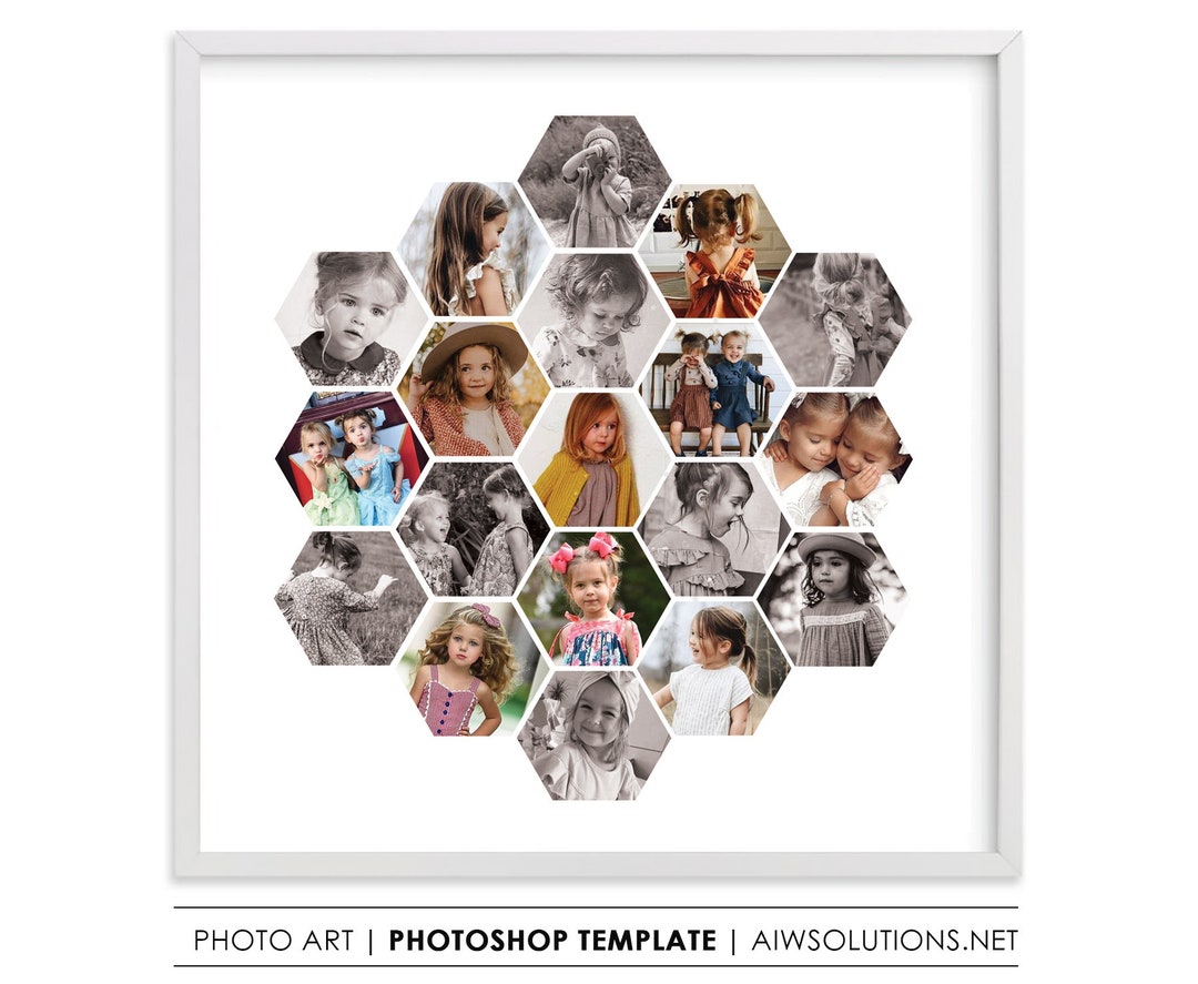 Honeycomb Photo Collage Template, Honeycomb Photo Collage Template ...