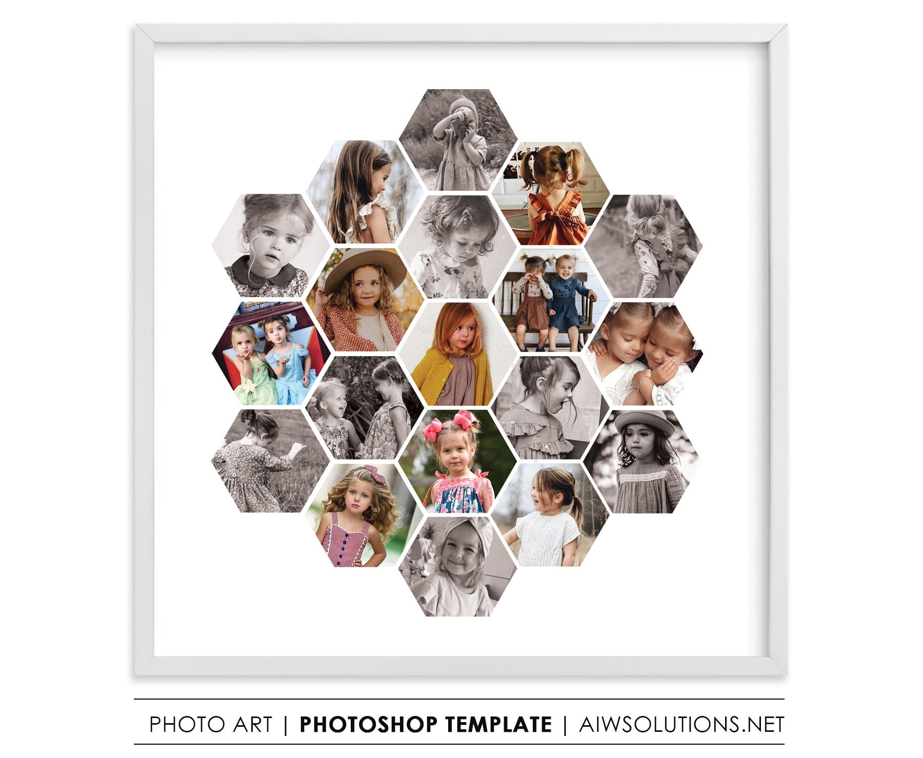 Honeycomb Photo Collage Template Honeycomb Photo Collage - Etsy Hong Kong