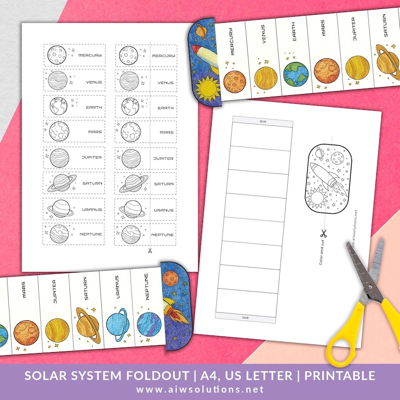 Solar System Planets Craft for Kids, Solar System Foldout, Solar System ...