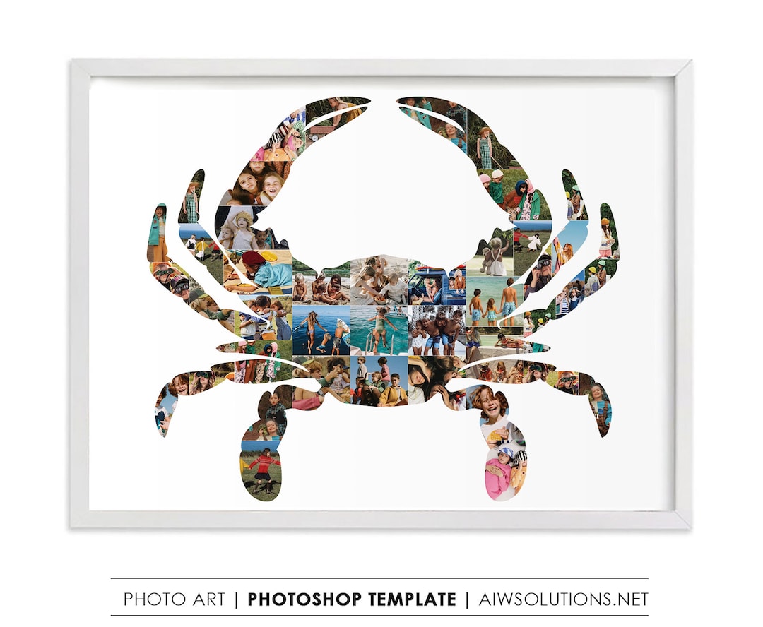 Crab Photo Collage Template, Sea Animal Photo Collage,ocean Creature ...