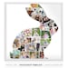 Hare Shape Photo Collage Rabbit Shape Photo Collage Easter - Etsy