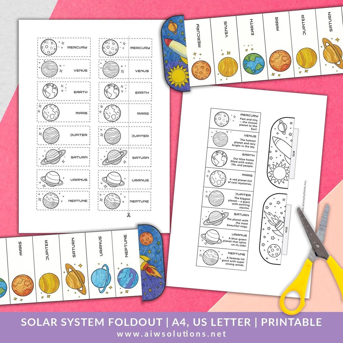 Solar System Planets Craft for Kids, Solar System Foldout, Solar System ...