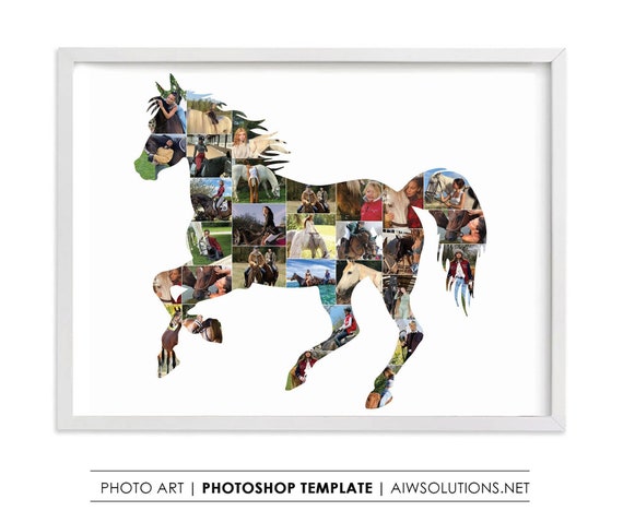 Horse running Photo Collage Gift Horse Gift Horse shape | Etsy