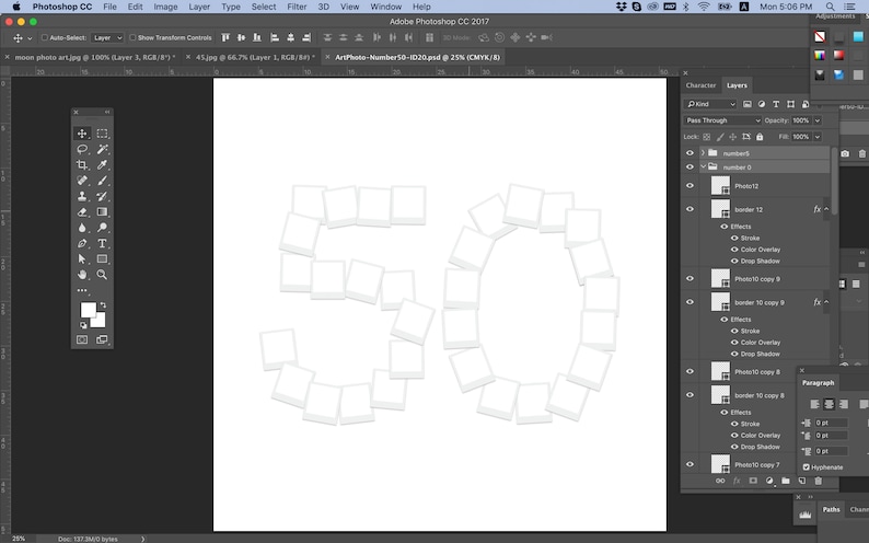 Number Fifty Birthday Gift Photography Storyboard Number 50 - Etsy