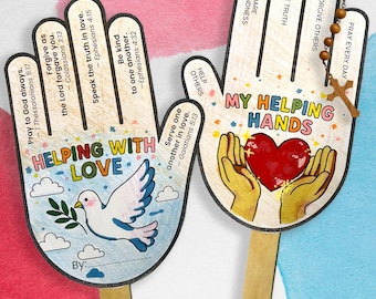Bible Hand Fan Craft: Helping Hands Printable (PDF) | Christian Kids ...