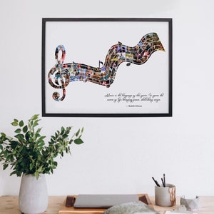 Music Note Photo Collage Template, Gifts for Music Lovers, Music Sheet ...