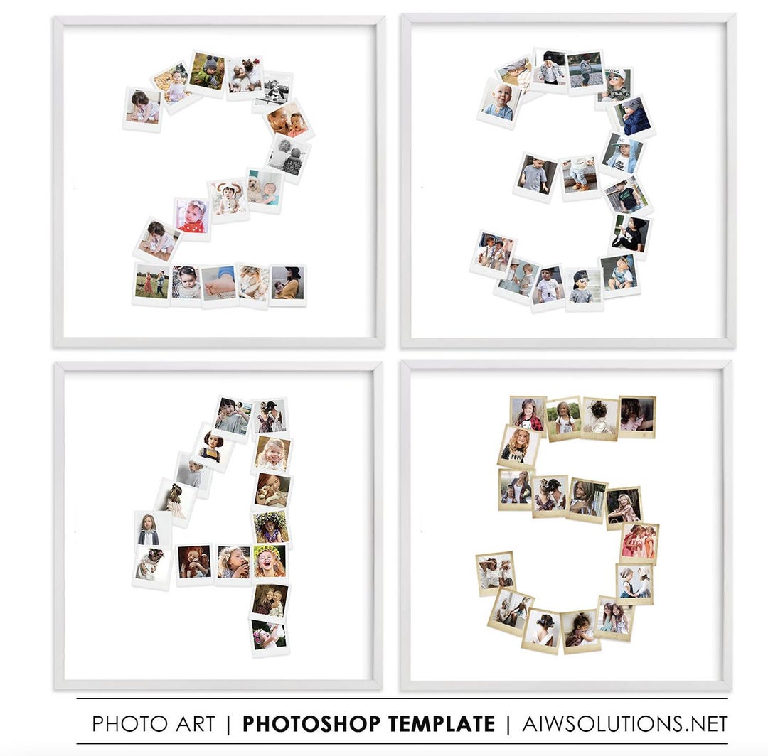 Number Five Birthday Gift, Number Four Collage, Number Two Collage ...