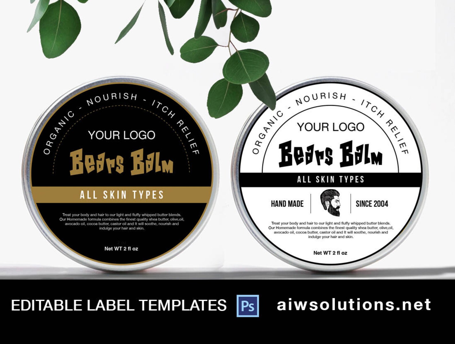 MAN BALM Label, Beard Balm Label, Man Label, Salves Label, Round Labels ...