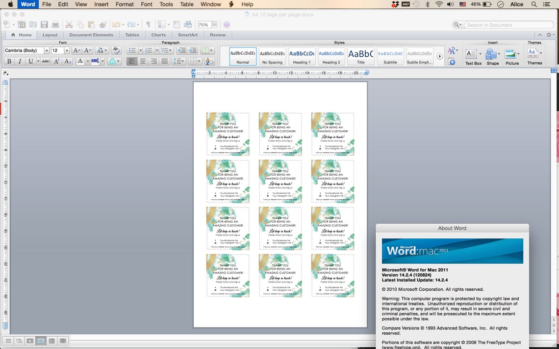 Small Business Mini Tags Square Tags Gift Tags Mint and - Etsy