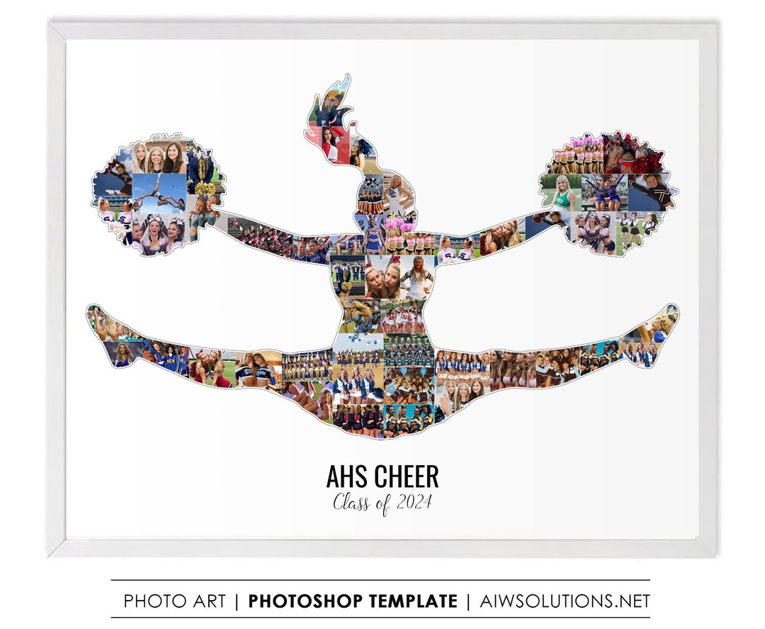 Cheerleading Photo Collage Template: Cheer Coach Gift (photoshop) - Etsy