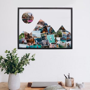 Adventure Mountain Photo Collage Template, Mountain Shape, Mountain ...
