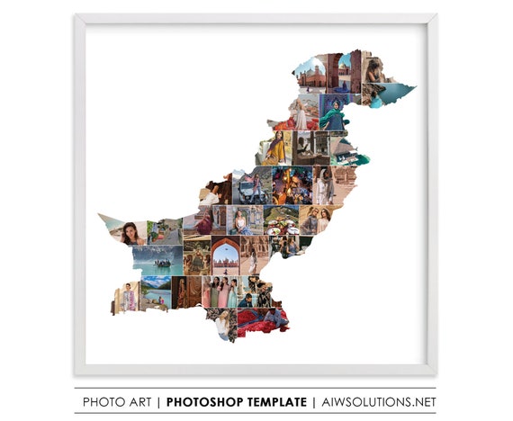 Pakistan Map Photo Collage Templatepakistan Storyboard - Etsy