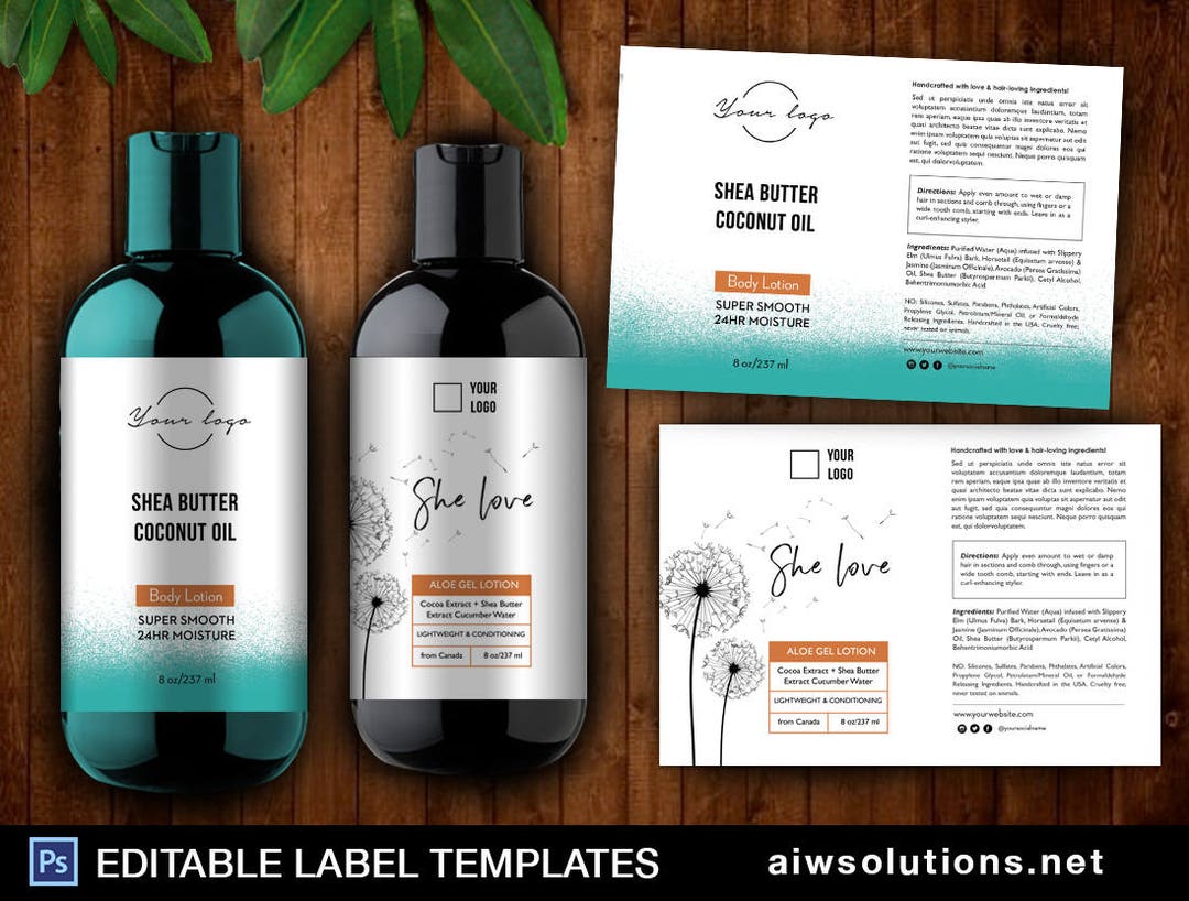 Modern Label, Product Label,dandelion Label, Wild Flower Label Template ...