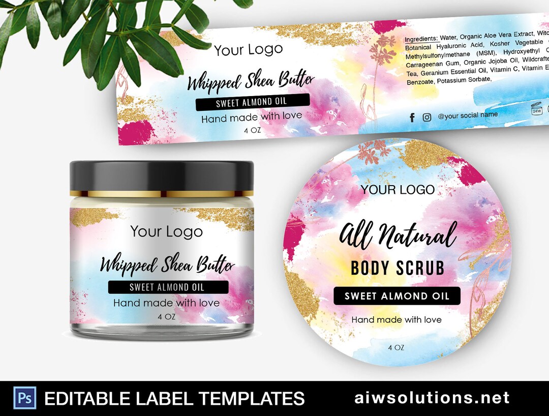 Round Label, Skincare Label, Hair Cream Label, Scrubs & Bath Label ...