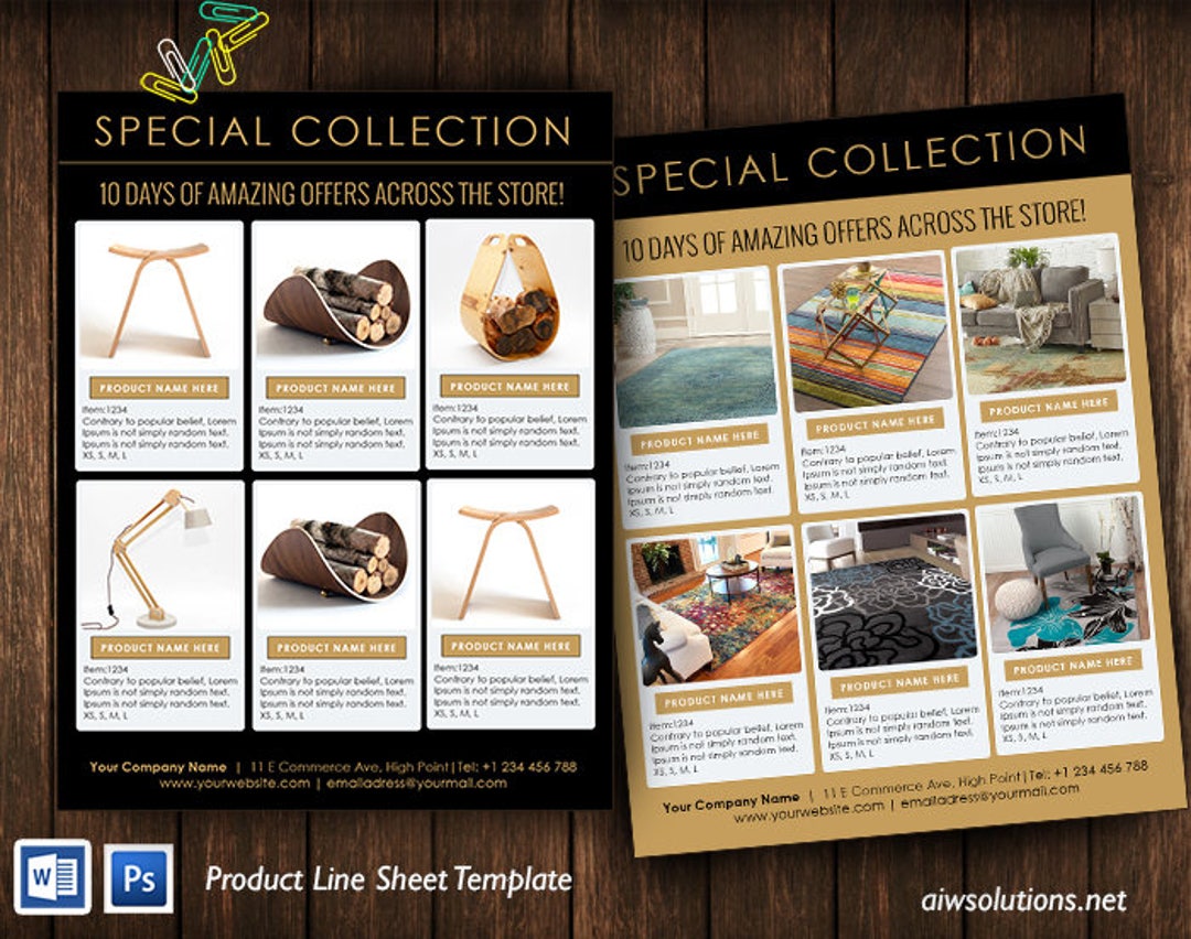 Line Sheet Template, Product Look Book, Mini Product Brochure ...