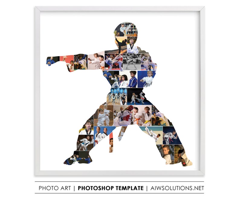 Taekwondo Man Photo Collage Karate Boy Shape Kung Fu Gift - Etsy
