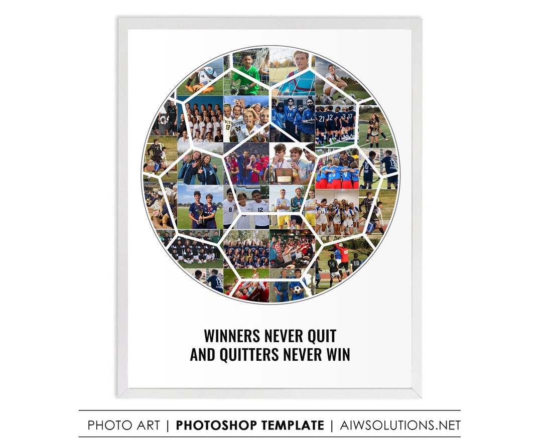 Soccer Ball Photo Collage, Custom Soccer Collage, Personalized Soccer ...