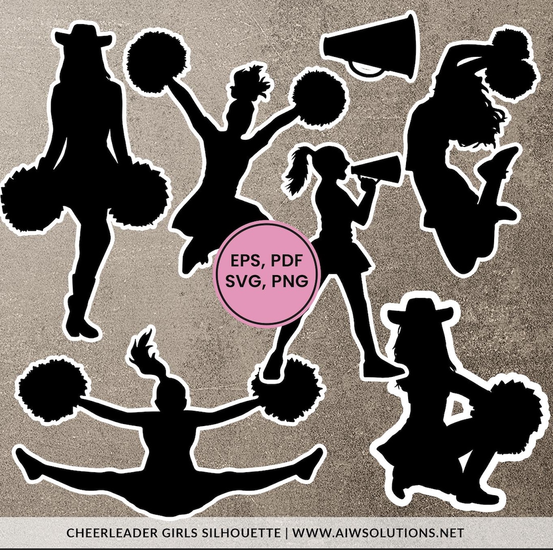 Cheer Svg Cut Files, Set 7 Cheerleading Clipart, Cheer Team Svg, Png ...