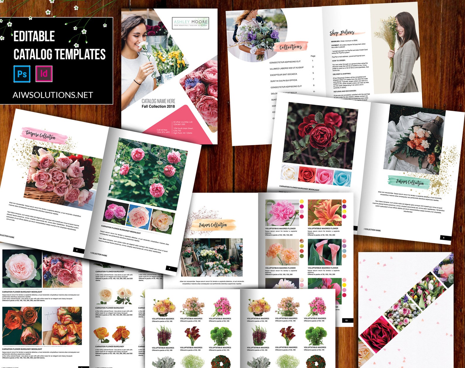 Product Catalogue, Wholesale Flower Catalog, Glitter Catalog Template ...