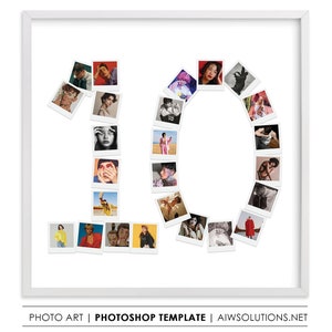 Number 10 Photo Collage Template, 10 Anniversary Photo Collage Template ...
