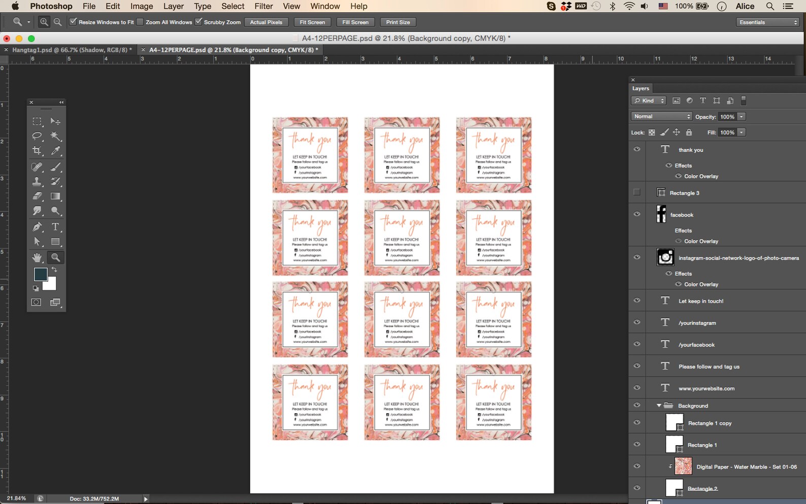 Small Business Mini Tags Square Tags Gift Tags Pink Flower - Etsy