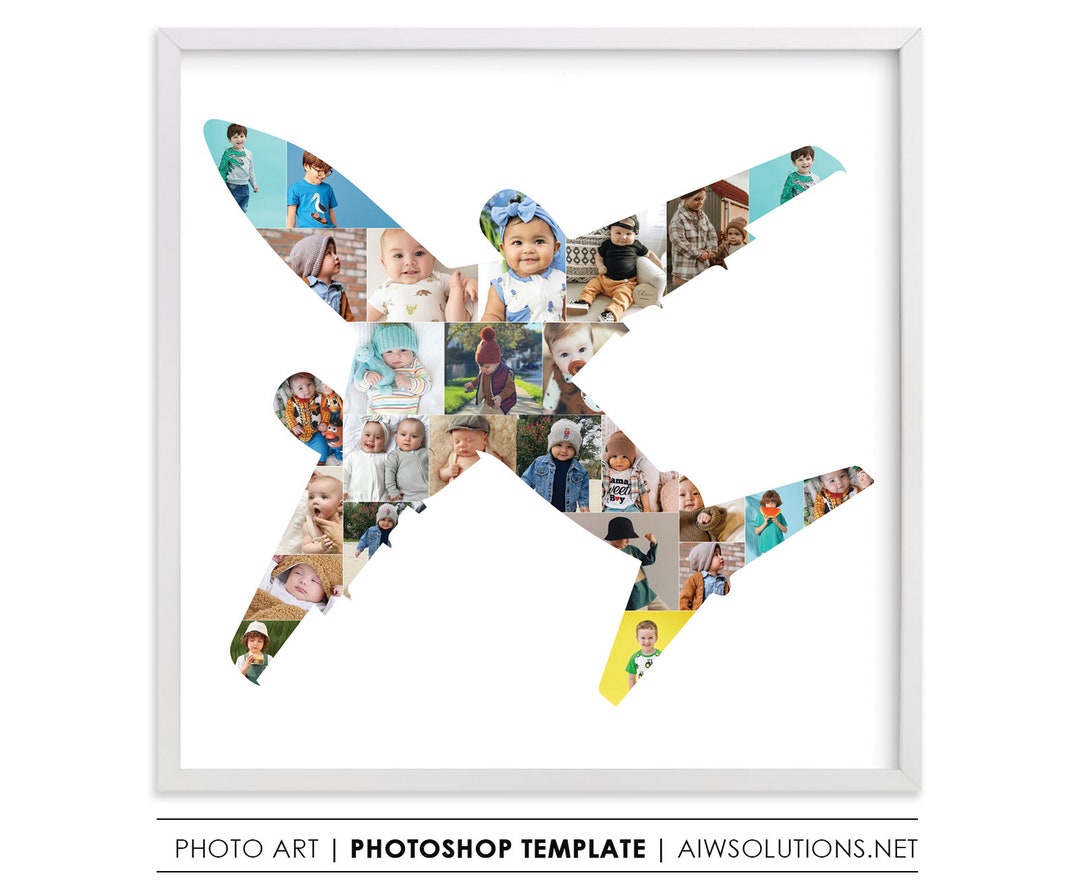 Air Plane Photo Collage Template, Nursery Wall Art, Kid Boy Bedroom ...