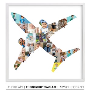Air Plane Photo Collage Template, Nursery Wall Art, Kid Boy Bedroom ...
