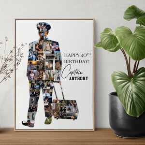 Male Pilot Photo Collage, Pilot Gift, Aviation Art, Pilot Wall Decor ...