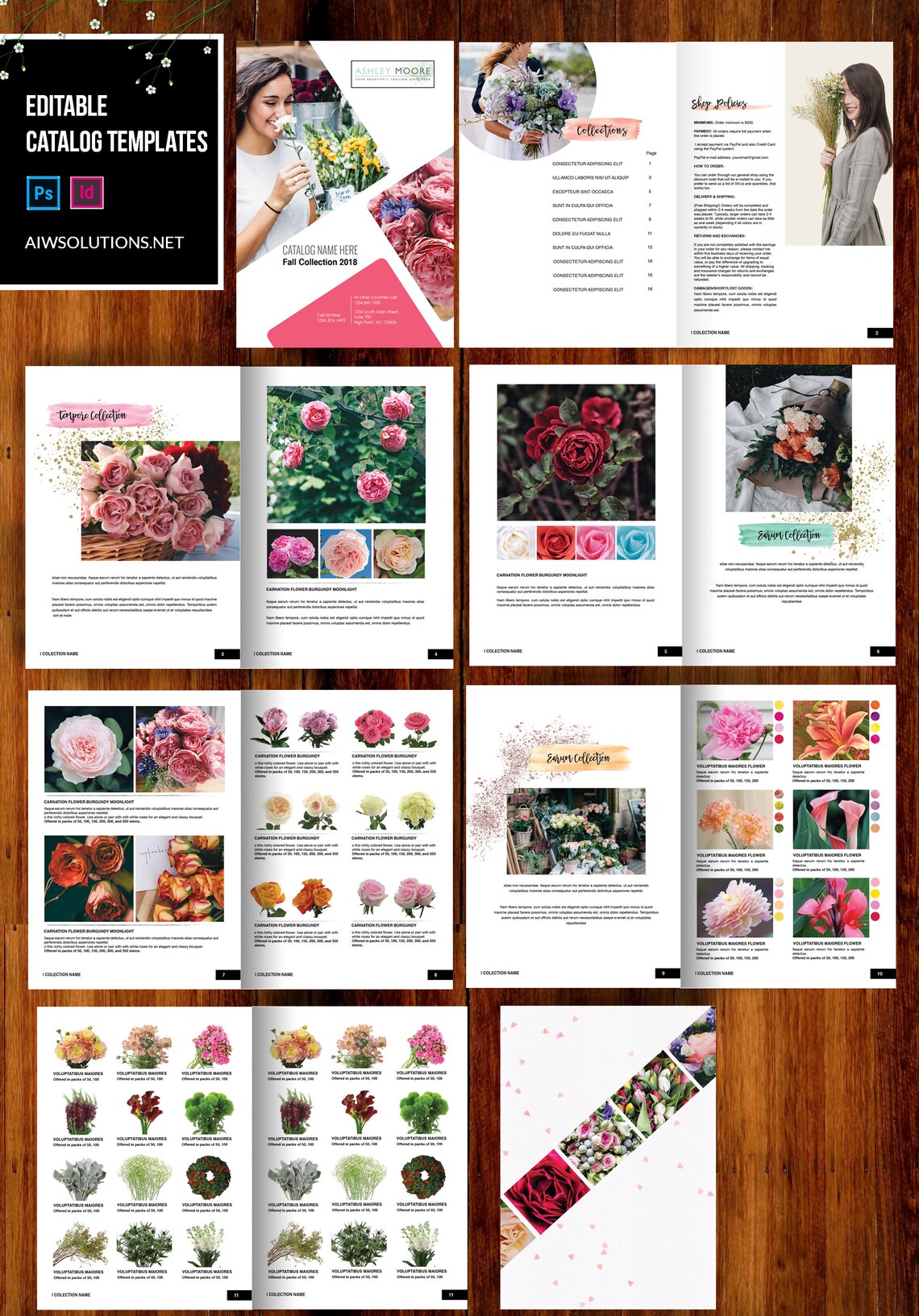 Product Catalogue, Wholesale Flower Catalog, Glitter Catalog Template ...