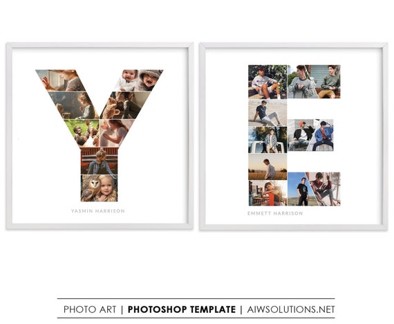 Letter E Photo Collage Alphabet Photo Collage E Within - Etsy