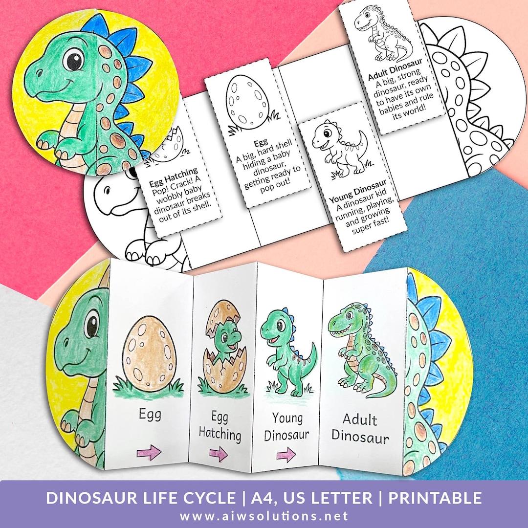 Dinosaur Life Cycle Activity, Dinosaur Foldable Activity ...